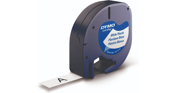 DYMO LetraTag Letter Tape Plastic Black on White (12mm x 4m) - Coolblue ...