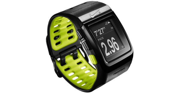 Nike+ SportWatch GPS Zwart/Volt + Nike+ sensor - Coolblue - Voor 23.59u ...