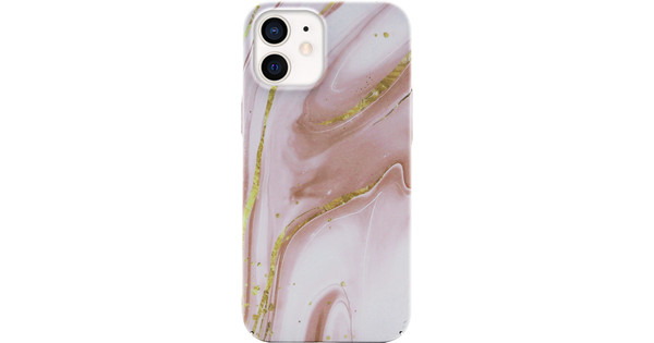 BlueBuilt Pink Marble Hard Case Apple iPhone 12 / 12 Pro Back Cover ...