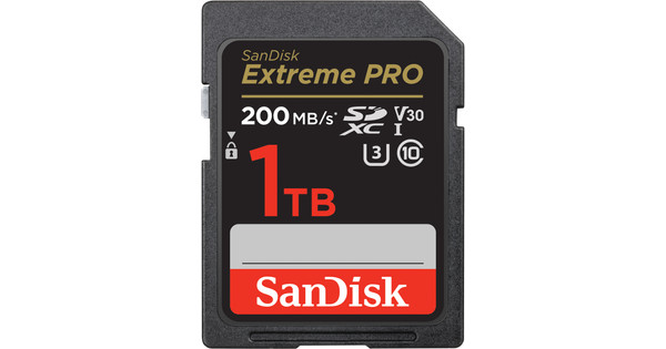 SanDisk SDXC Extreme Pro 1TB 140MB/s - Coolblue - Voor 23.59u, morgen in huis