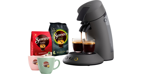 Philips Senseo Original Plus CSA210/50 Gray with Cups and 72 Coffee ...