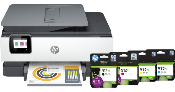HP OfficeJet Pro 8022e + 1 set extra inkt - Coolblue - Voor 23.59u ...