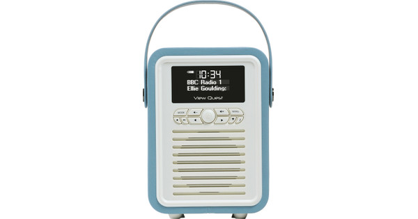 View Quest Retro Mini DAB+ Bluetooth Lichtblauw - Coolblue - Voor 23 ...