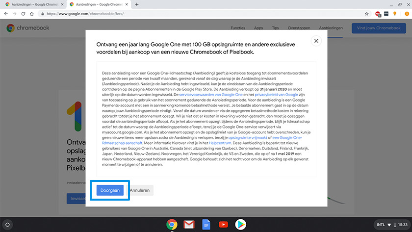 How do I activate 100GB of free Google Drive storage on my Chromebook ...