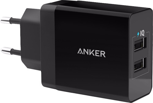 Anker Adapter with 2 USB ports Black 4.8A - Coolblue - Before 23:59 ...