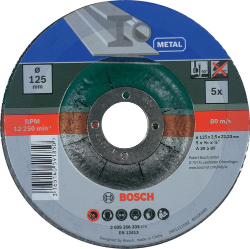 Bosch Slijpschijf Metaal 125 mm 5 stuks | Coolblue | Slijpschijven