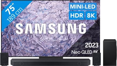 Samsung Neo QLED 8K 75QN800C (2023) + Soundbar - Televisions - Coolblue