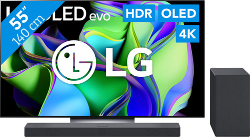 LG OLED55C34LA (2023) + Soundbar - Coolblue - Voor 23.59u, morgen in huis