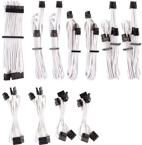 CORSAIR Premium Sleeved PSU Cables Pro Kit - White - Coolblue - Before ...