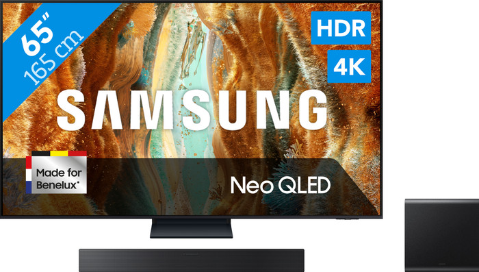 Samsung 65" Neo QLED QN73F 4K (2025) + Samsung HW-QS700F (2025) | Coolblue | Televisies